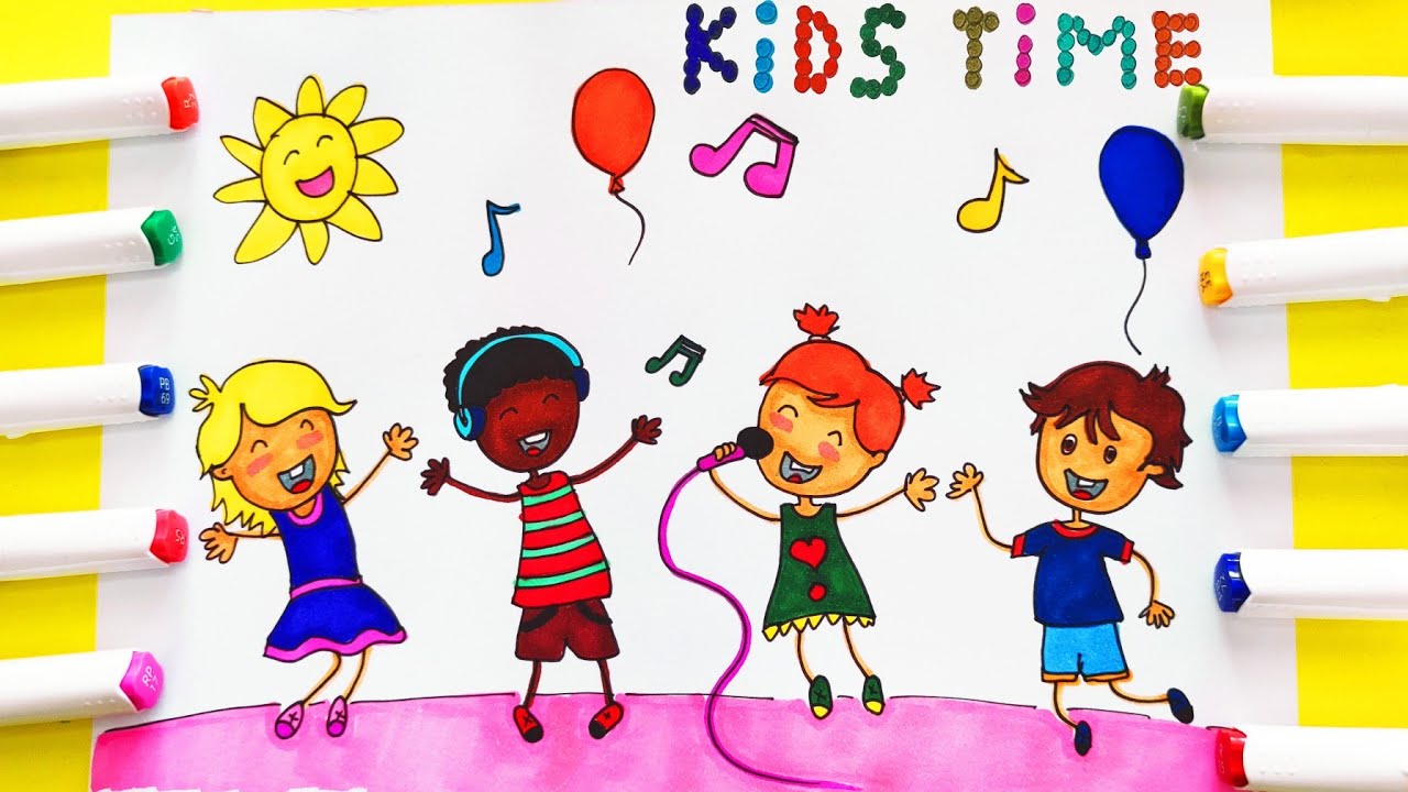 easy painting cool kids band singing with microphone. कूल किड्स बैंड ...