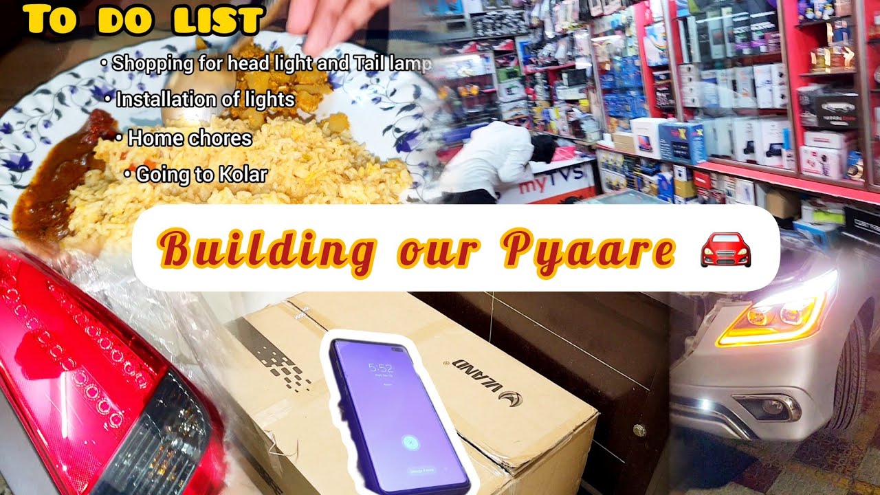 Install car 🚗 lights || Innova Type 4 || Trip to Kolar || Busy routine ...