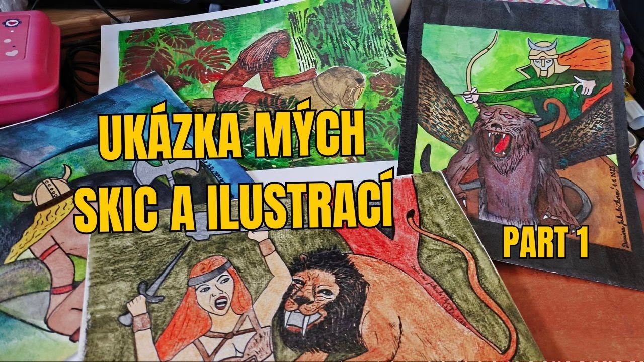 Moje kresby - Ukázka mých skic a ilustrací - part 1 - YouTube