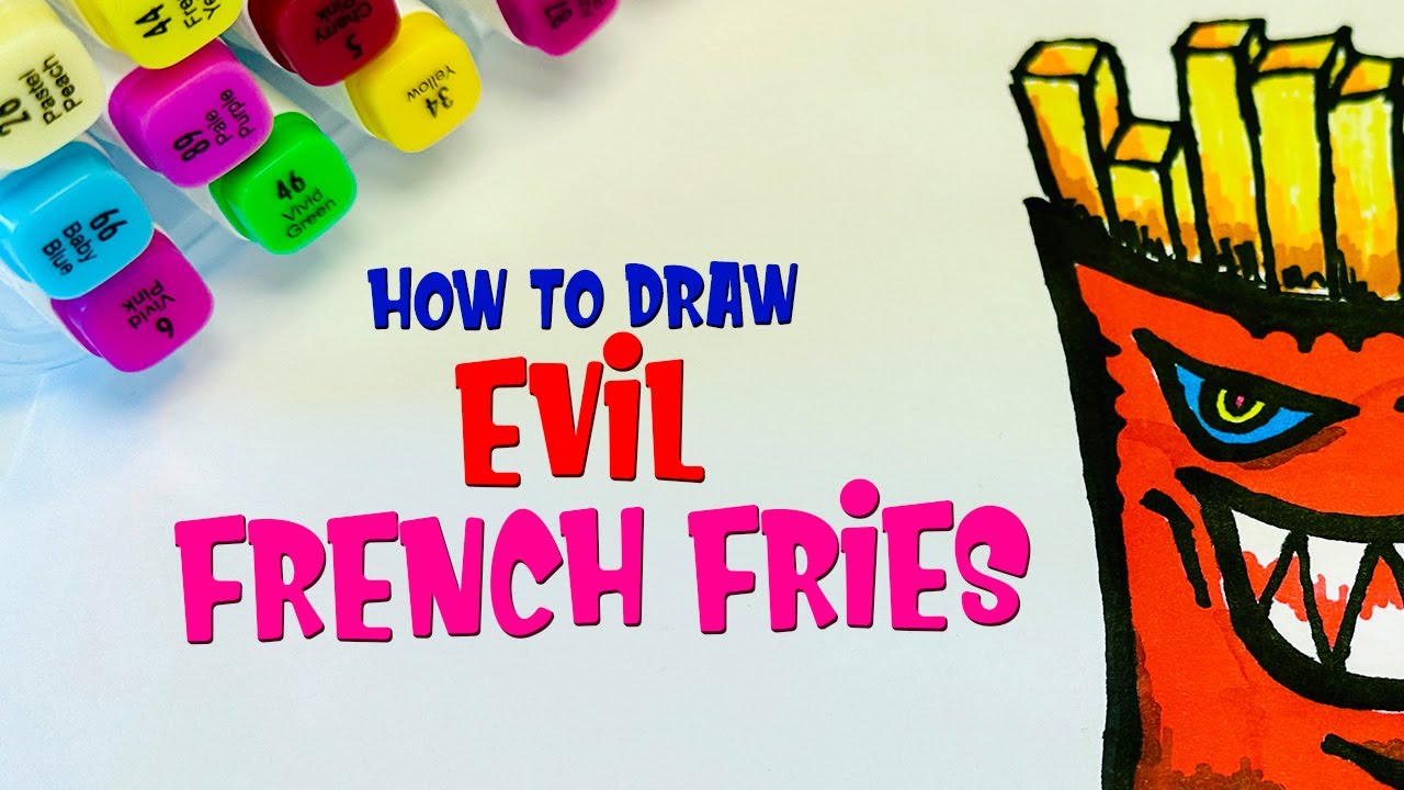 How to Draw 😈Evil French Fries #frenchfriesdrawing - YouTube
