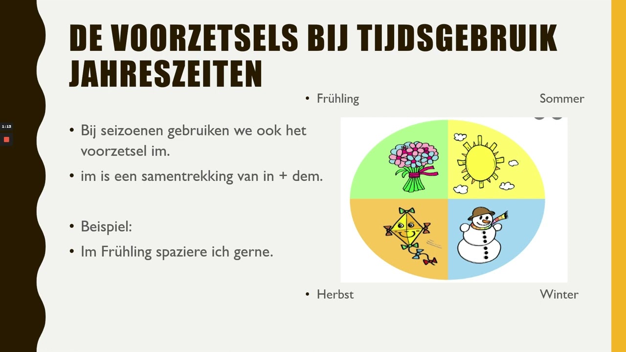 Duitse Grammatica voorzetsels voor tijdsaanduiding: im am um von bis ...