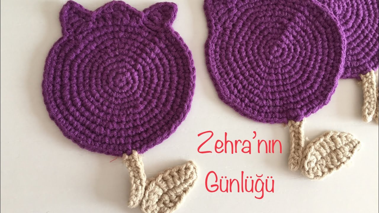 Tığ ile lale motifi yapımı,dekoratif işler,bardak altlığı, amigurumi ...