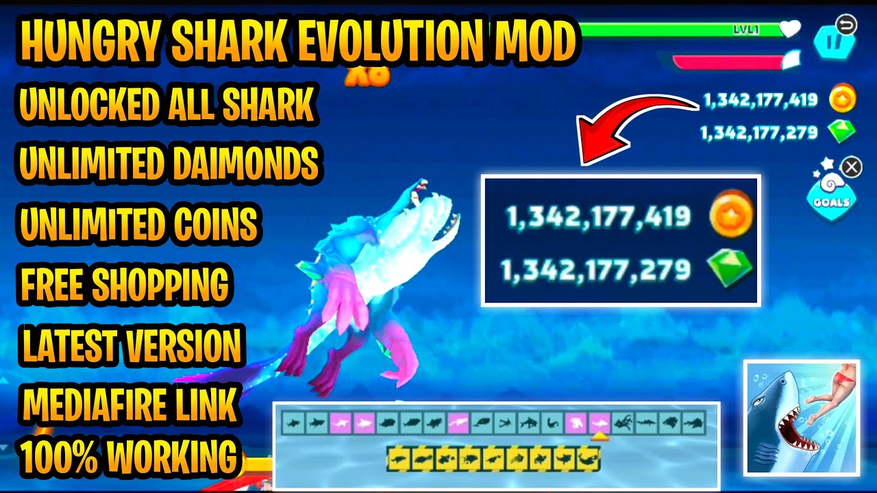 Hungry Shark Evolution Mod Apk | Unlimited Money & Diamonds~Unlocked ...