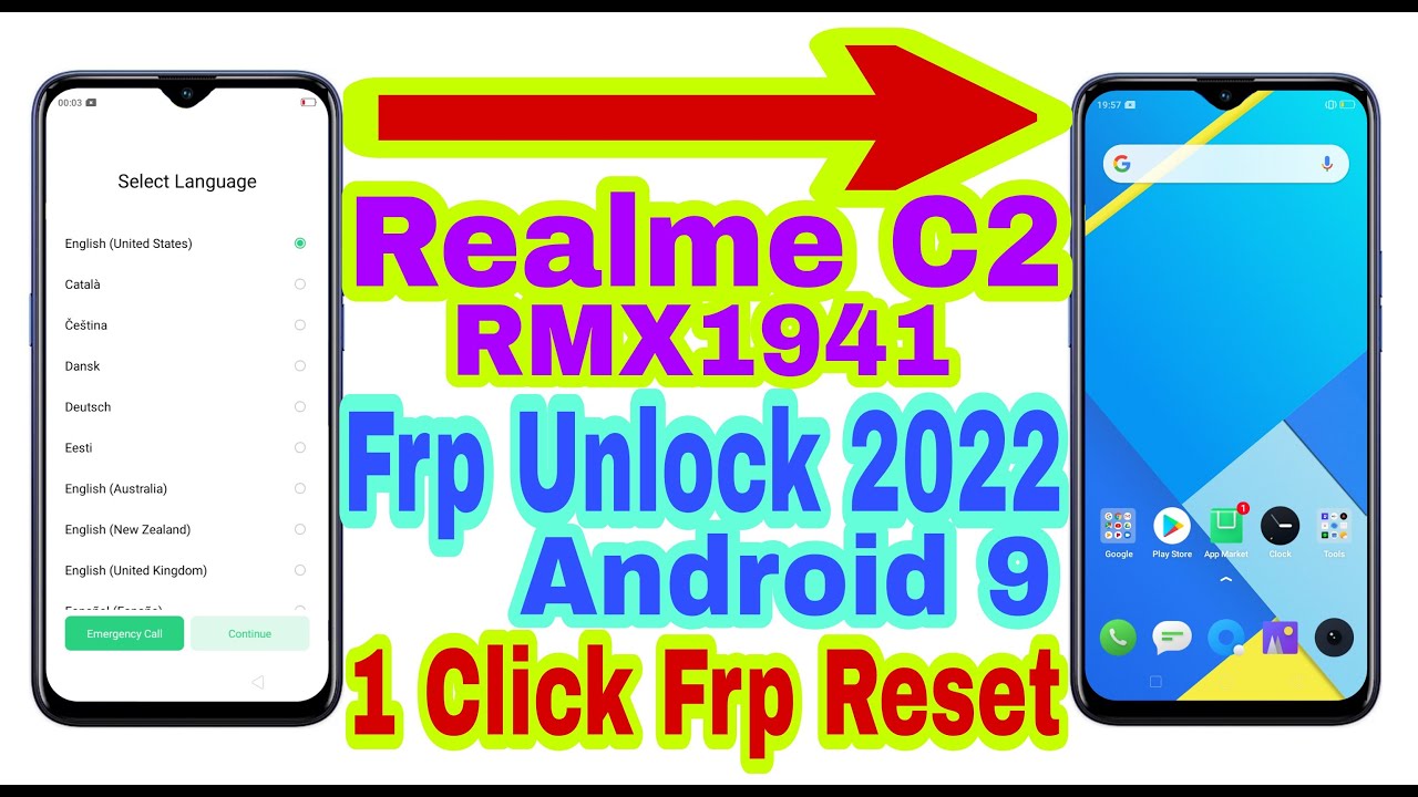 Realme C2 (RMX1941) Android 9/1 Click Frp Bypass Without Pc 2022/Bypass ...