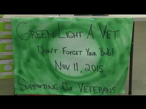 The Valley lights up green for veterans