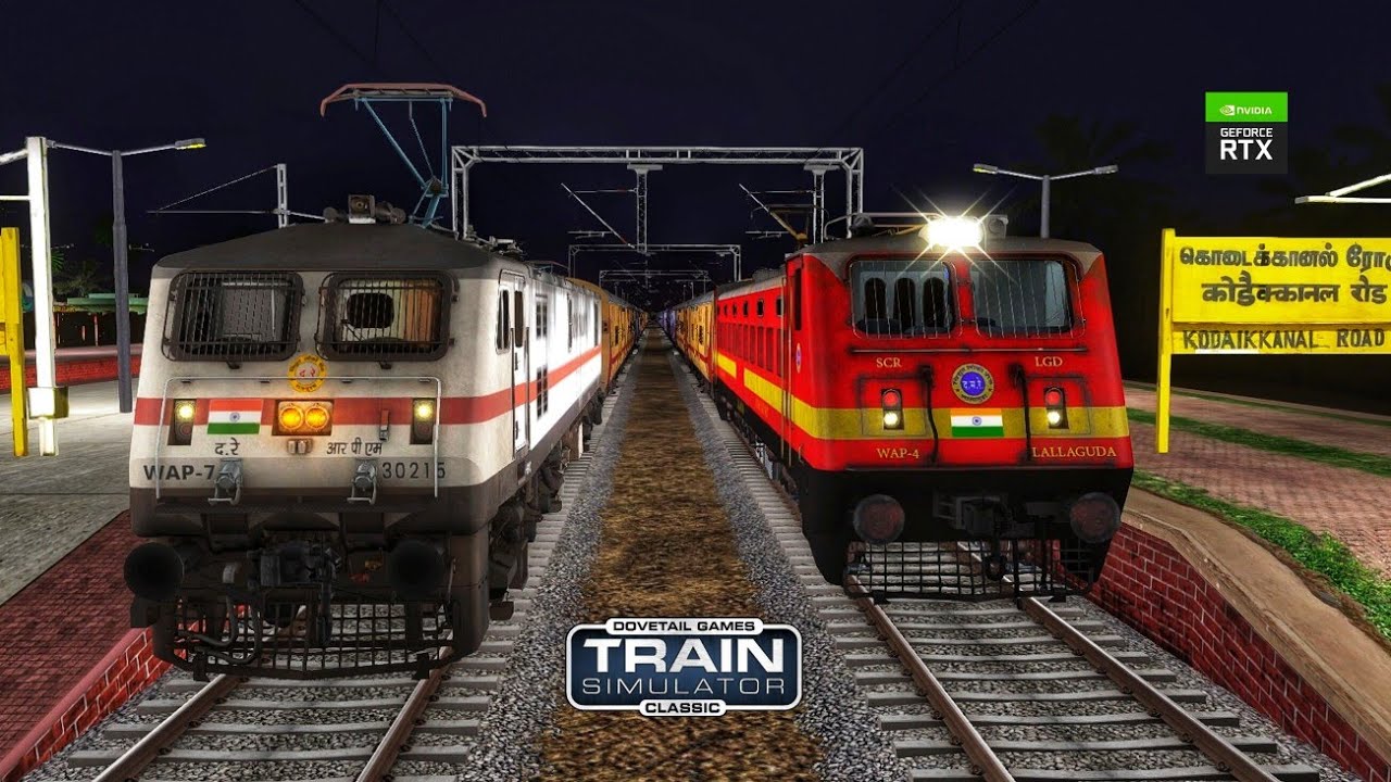 Realistic Night Journey : WAP 4 Locomotive Leads 16344 Madurai ...