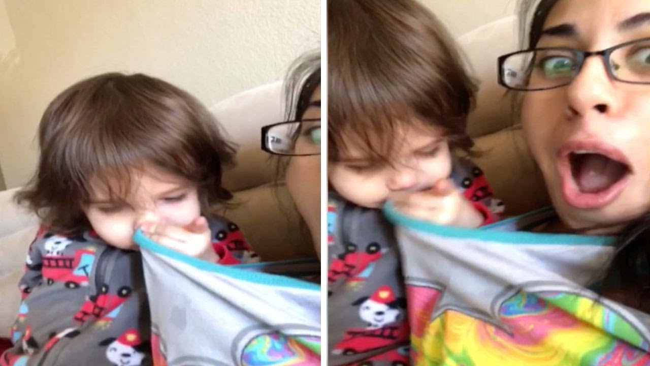 Toddler Sneezes And Wipes Nose On Mommy - YouTube