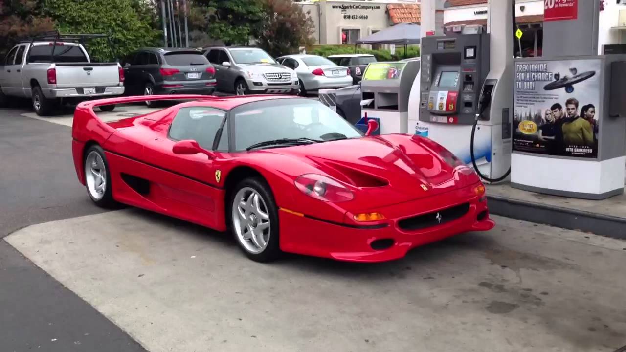 Ferrari F50 at gas station in San Diego - YouTube