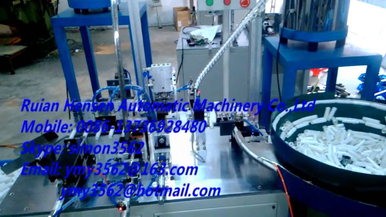 lipstick tube assembly machine, lipstick pipe assembly machine - YouTube