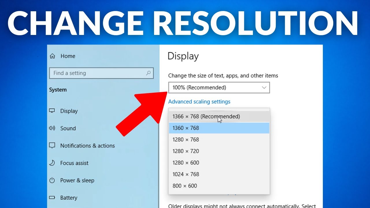 How To Change Screen Resolution and Size on Windows 10/11 - YouTube