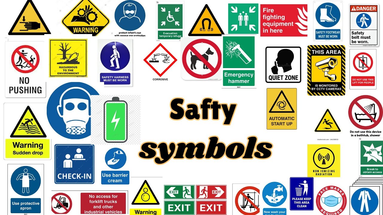 Safty signs & symbols in english with picture/english - YouTube