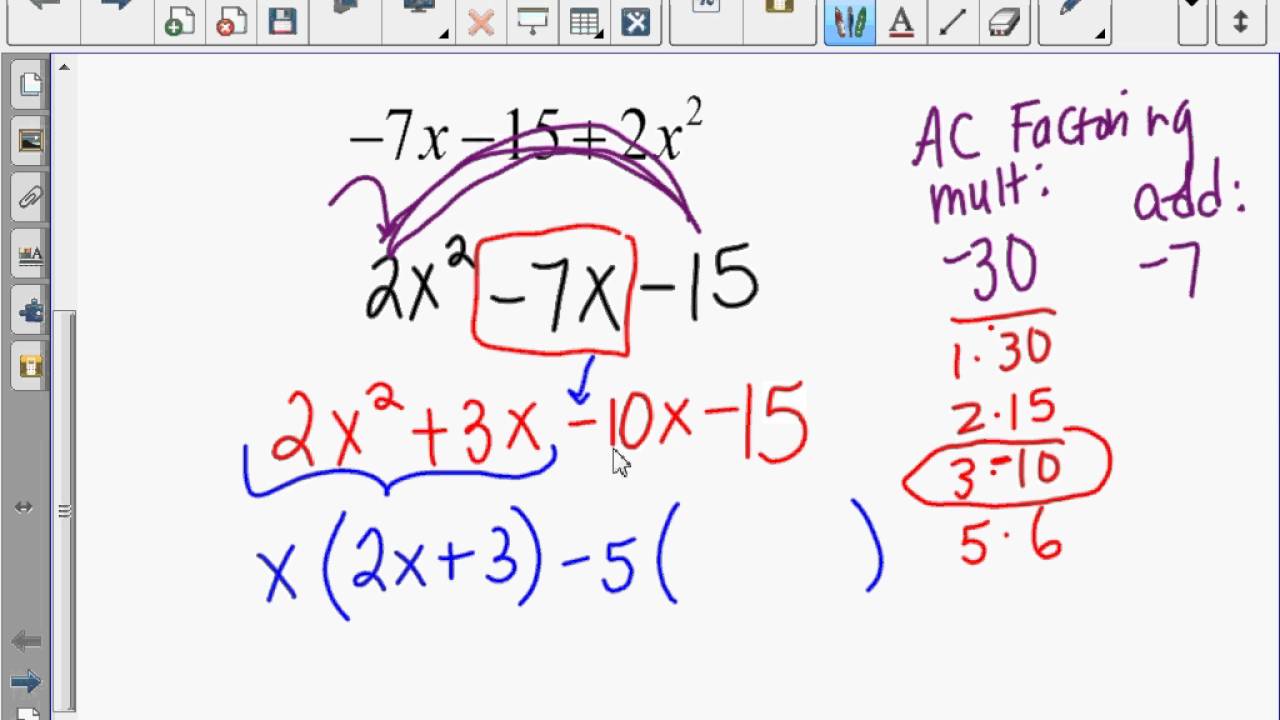 Saxon Algebra 1 - Lesson 109 - Advanced Trinomial Factoring - YouTube