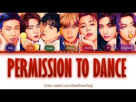 BTS Permission to Dance Lyrics (방탄소년단 Permission to Dance 가사) (Color Coded Lyrics Eng/Rom/Han ...