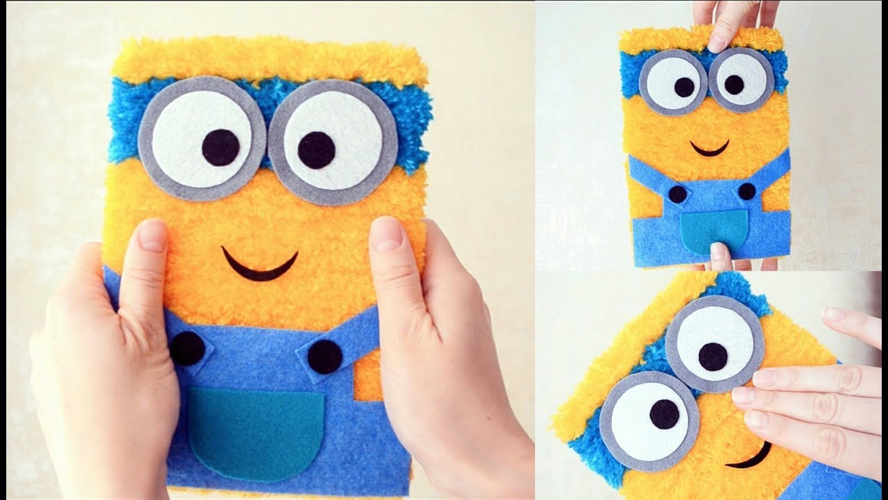 DIY Okula Dönüş 2017 | Minion'lu Yumuşak Defter | Diy Fluffy Notebook ...
