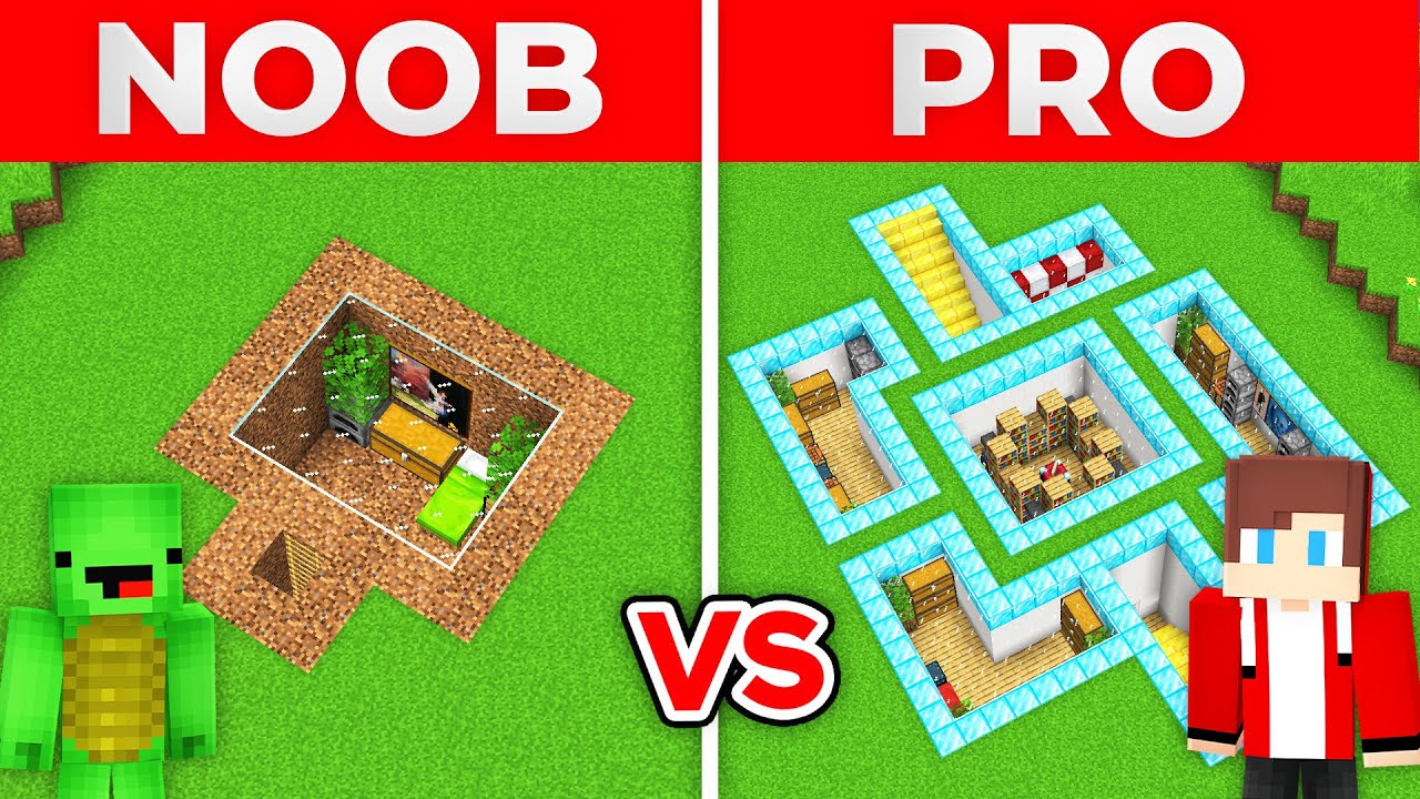 Mikey NOOB vs JJ PRO UNDERGROUND HOUSE BIG BATTLE in Minecraft Maizen - YouTube