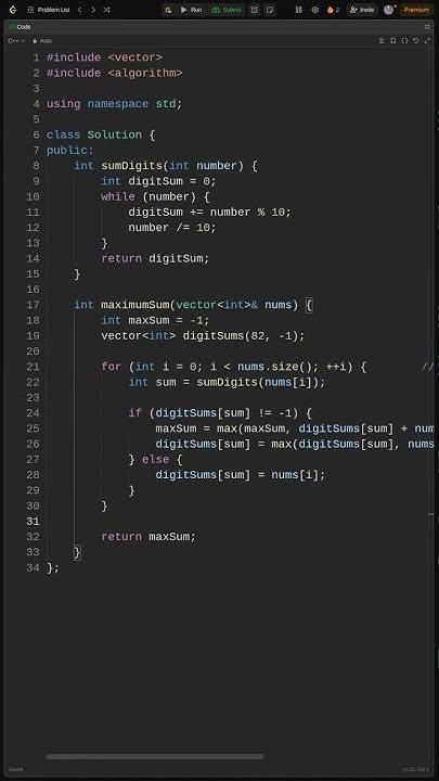 🎀LeetCode Problem 2342🎀 Max Sum of a Pair With Equal Sum of Digits - YouTube