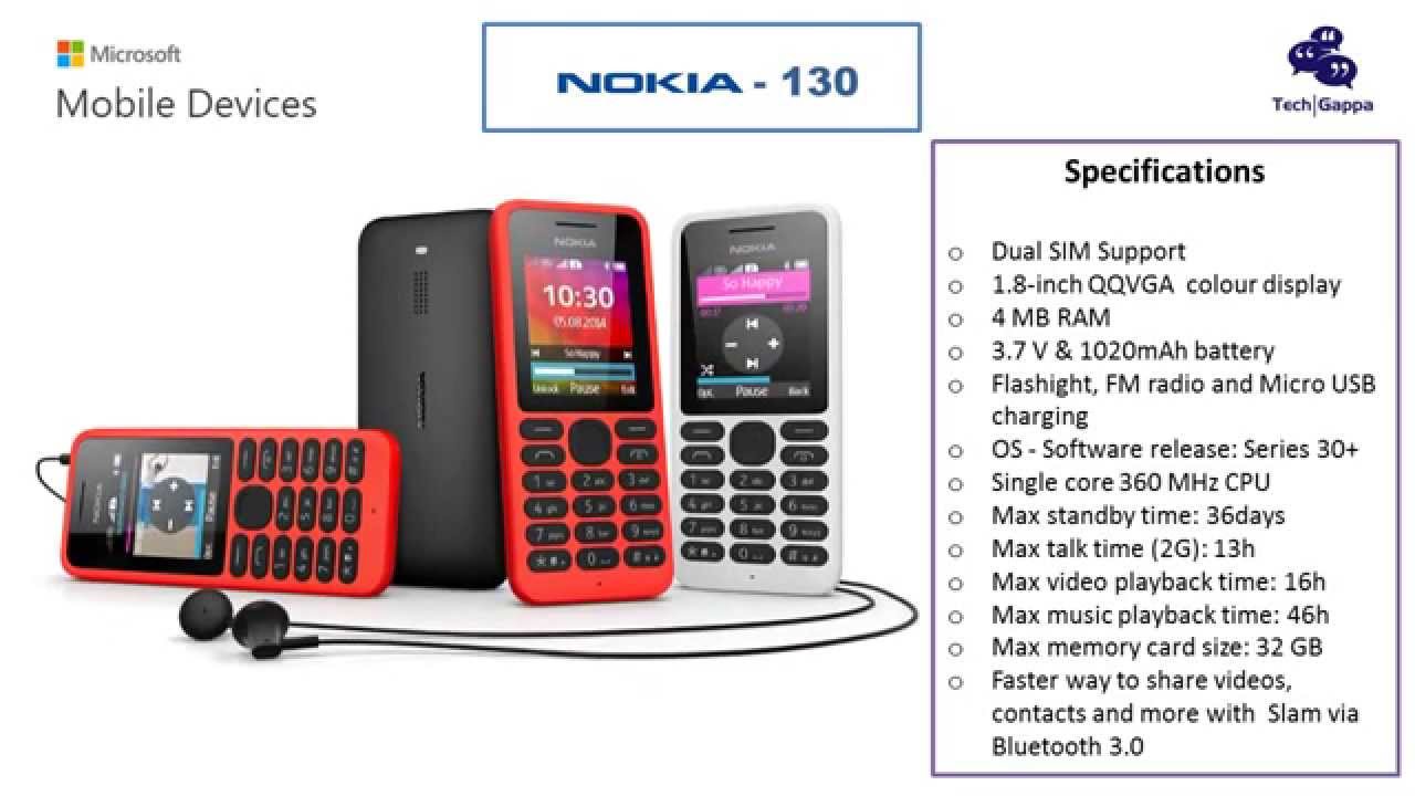 Nokia 130 Dual SIM (Microsoft Devices) Mobile Phone - 2014 - YouTube