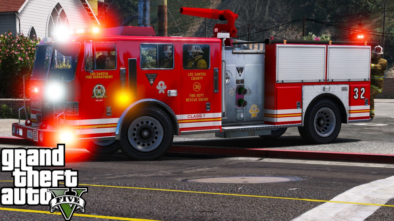 GTA 5 Play As A Firefighter Mod 43 | Los Santos County Fire Provides ...