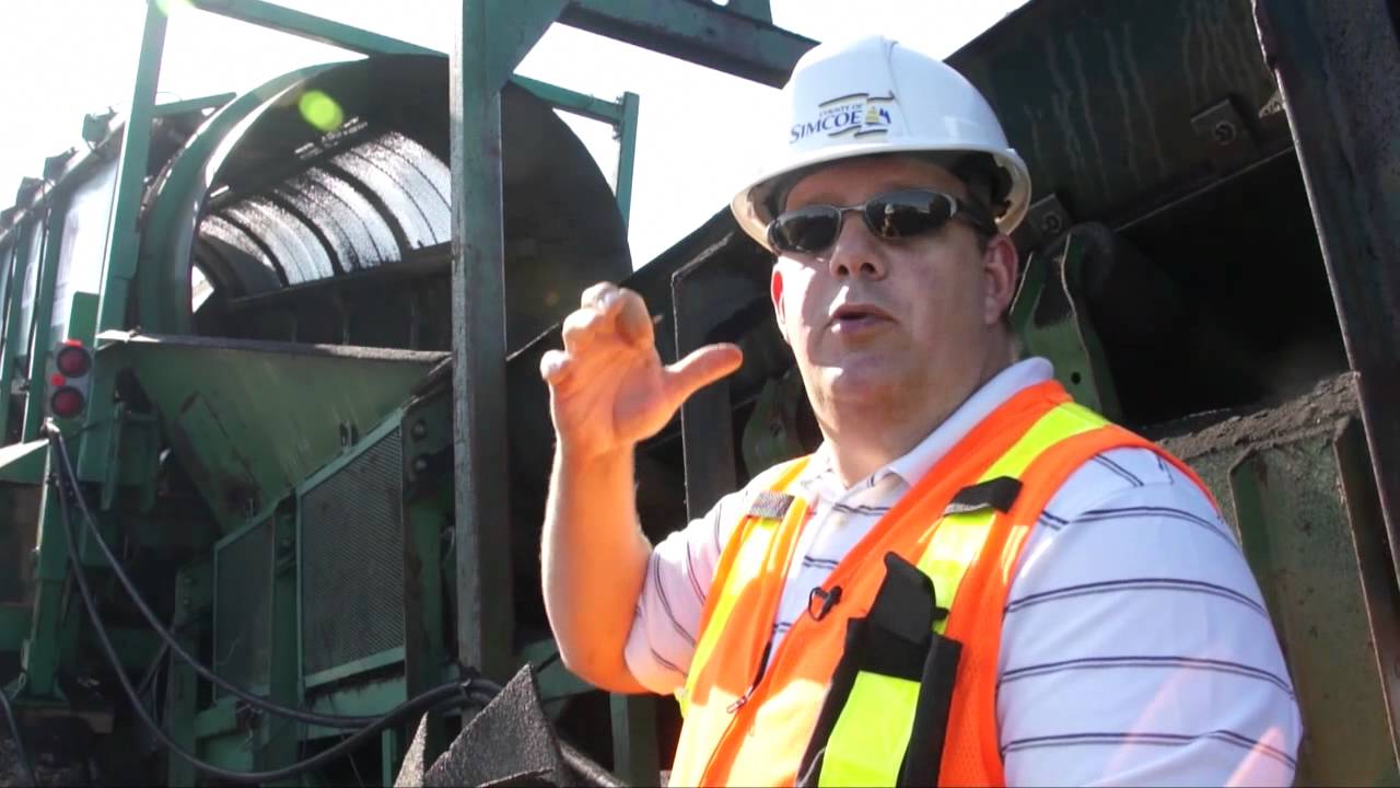 County of Simcoe Waste Diversion - Shingle Shredding System - YouTube