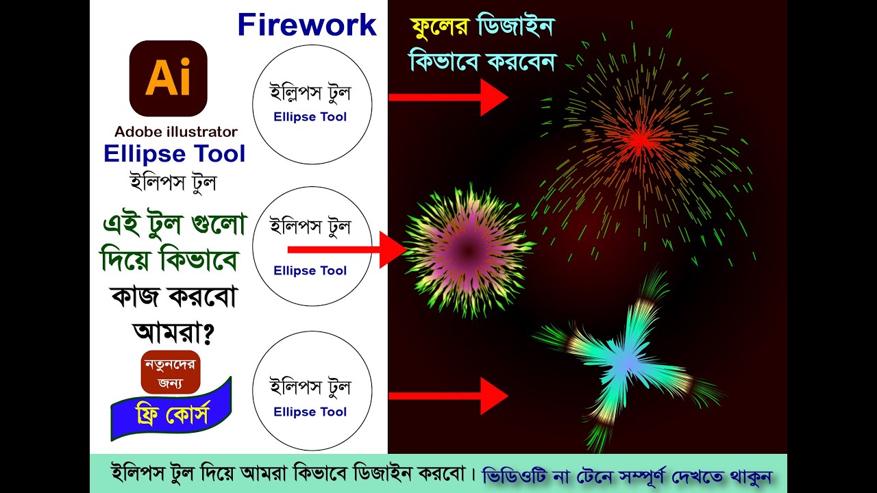 Adobe illustrator - Ellipse Tool - Firework -illlustrator-ইলিপস টুল ...