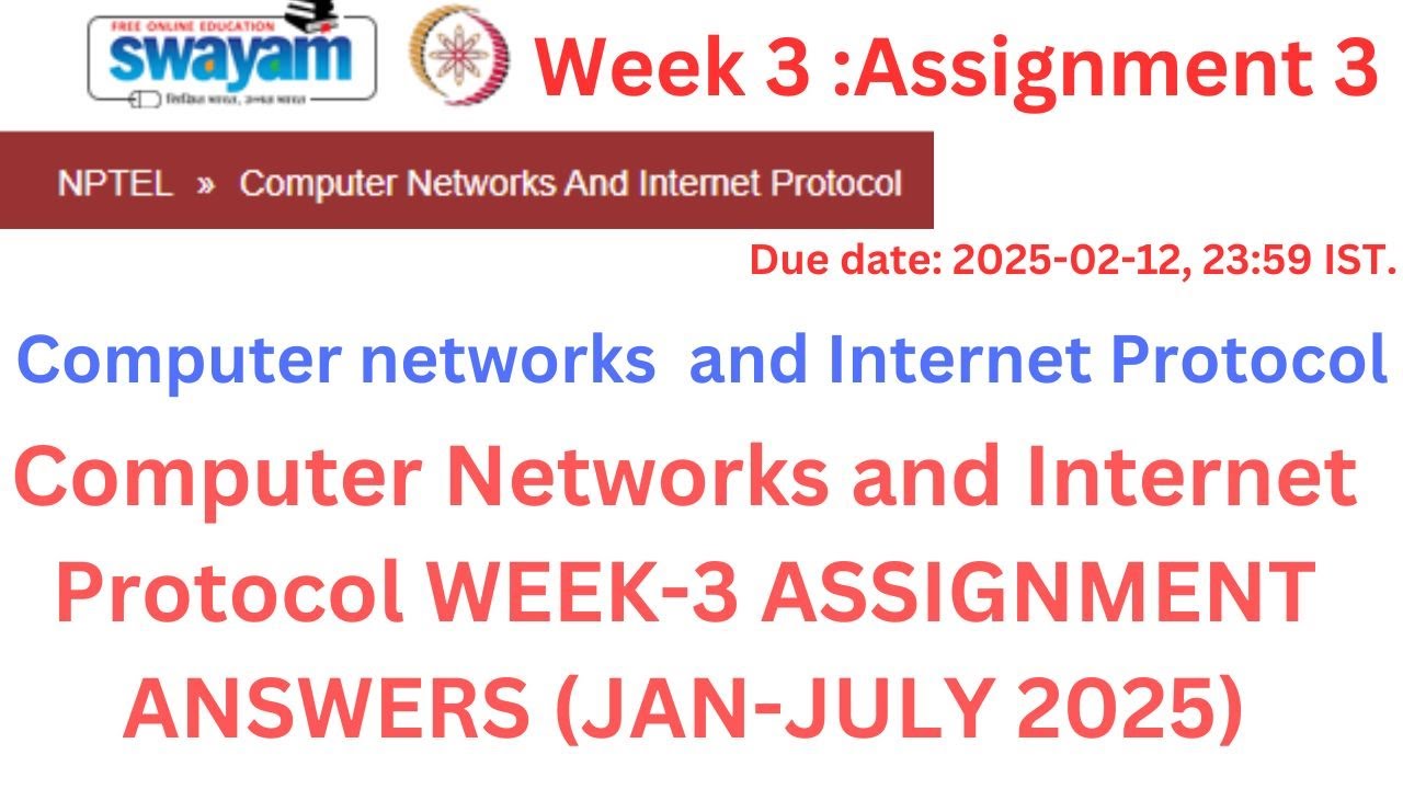 NPTEL Computer Networks and Internet Protocol Week 3 Assignment ...