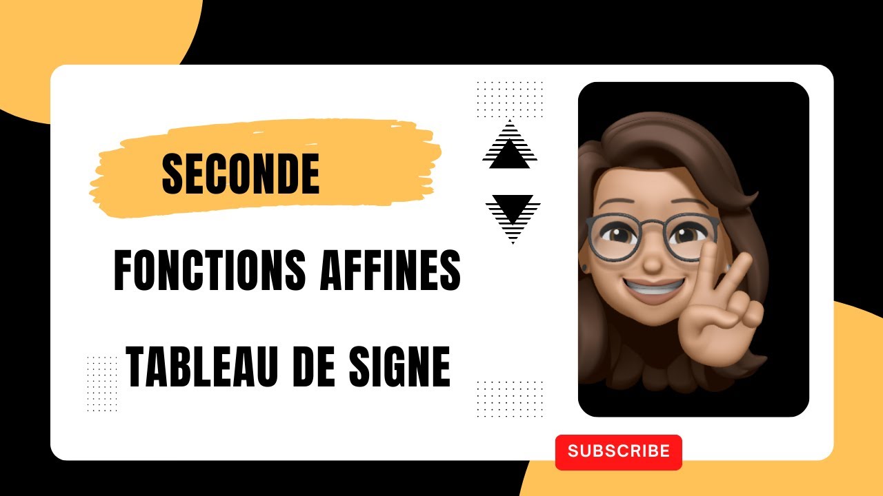 Tableau de signes fonction affine - YouTube