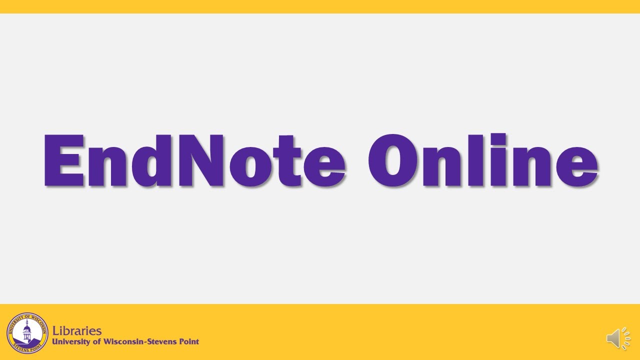 Creating an EndNote Online account - YouTube