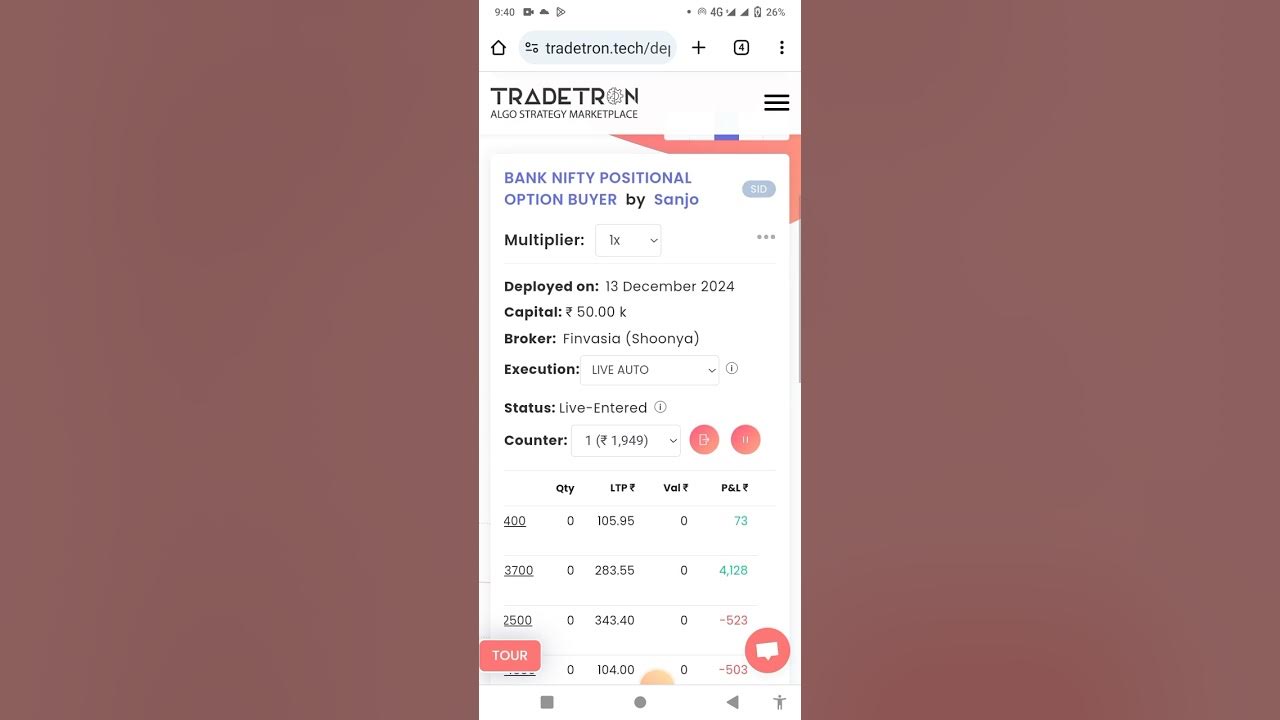 BANK NIFTY OPTION BUYING STRATEGY TRADETRON - YouTube