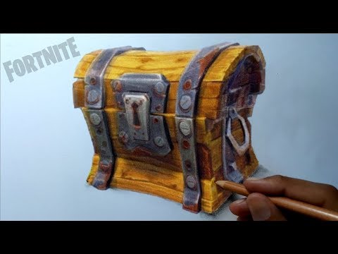 Drawing a 3d Chest from Fortnite - YouTube