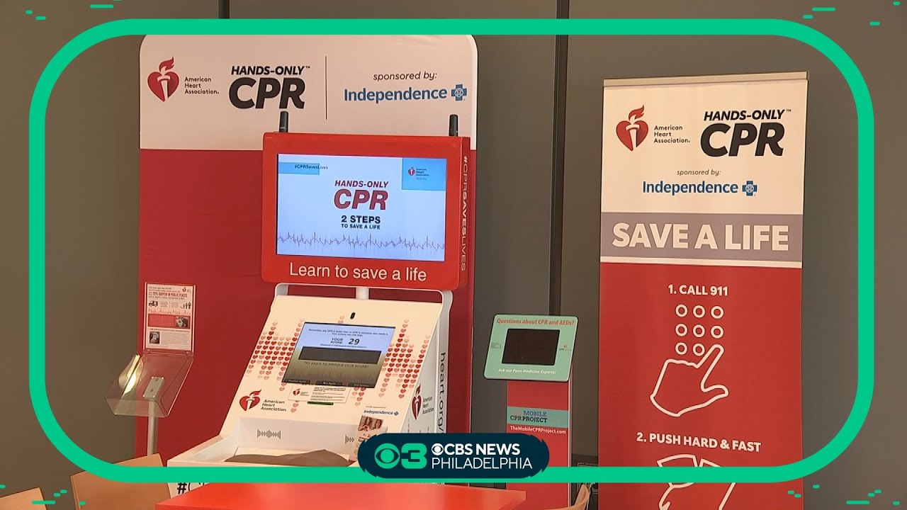 Learn how to do CPR at Penn Hospital kiosk - YouTube