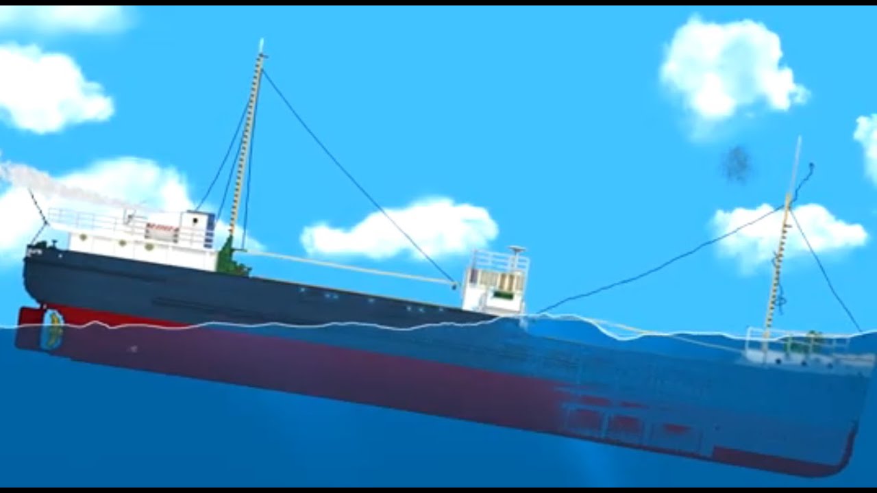 Sinking the MV Panagiotis ship in the Floating Sandbox - YouTube