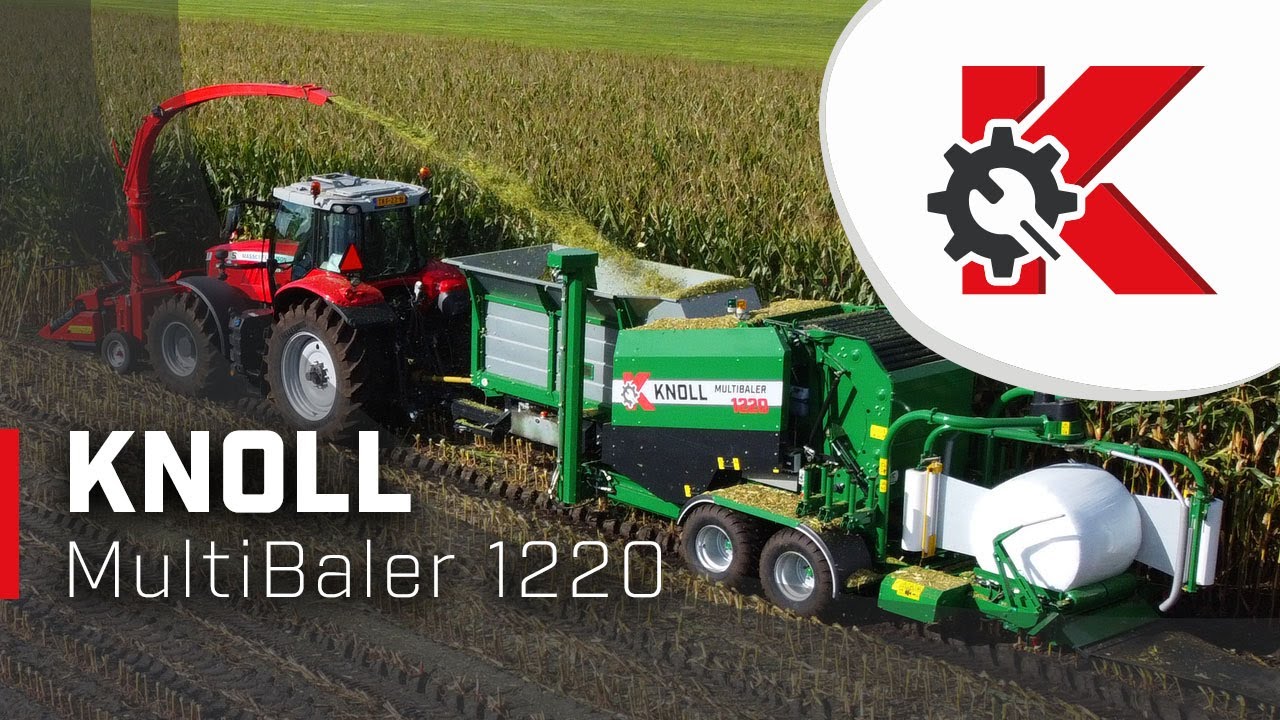 KNOLL MultiBaler 1220 - chopping, baling & wrapping maize in the field ...