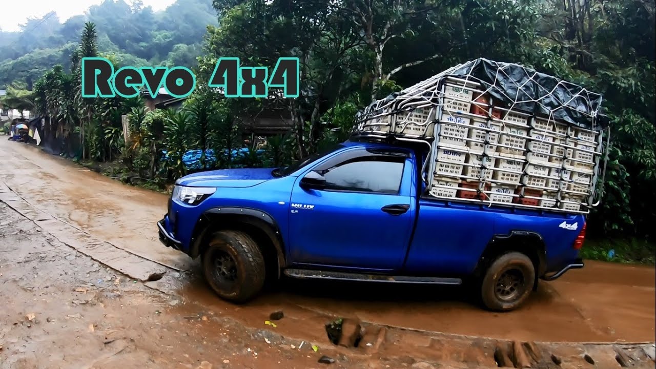 revo 4x4 สีน้ำเงิน บรรทุกส้มหนักๆ - YouTube