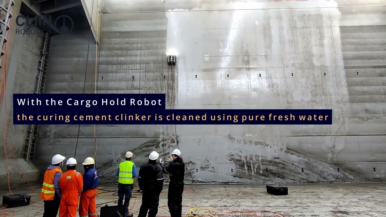 Cargo Hold Robot - Cement Clinker Wet Cleaning - YouTube