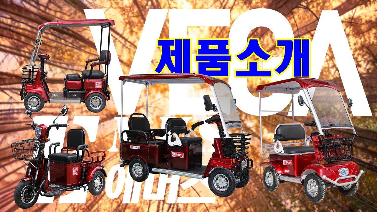 부모님의 건강을 싣고 달리는 저속 노인전동차 베가 홍보영상 다양한 형태의 제품을 취향에 따라 골라 보세요 노인 전동차 전동스쿠터 스쿠터 휠체어 보행기 농업용 화물