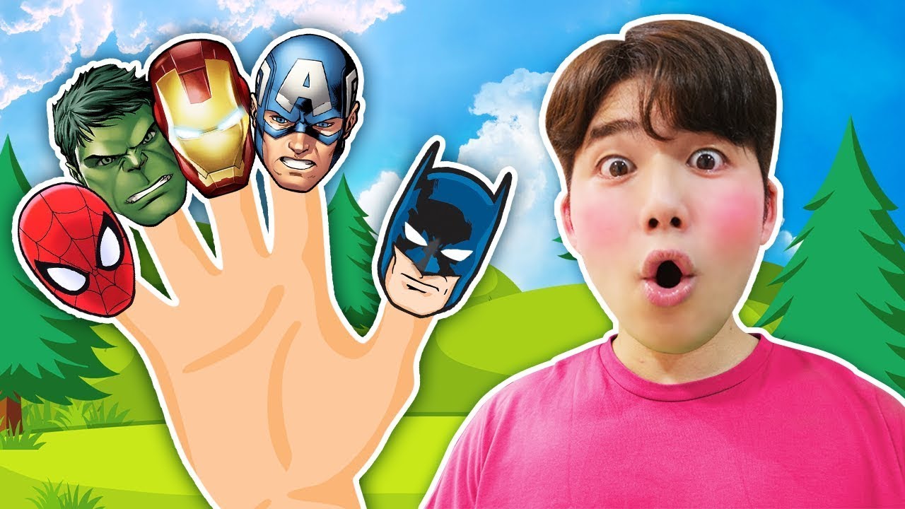 슈퍼히어로 파이브핑거 동요 Daddy Finger Nursery Rhymes | Learn Colors - YouTube