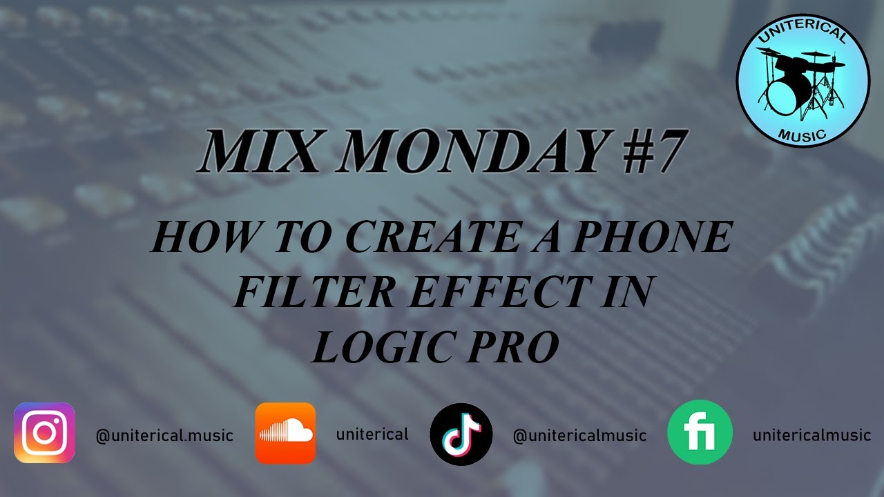 Mix Monday #7: HOW TO CREATE A PHONE FILTER EFFECT IN LOGIC PRO - YouTube