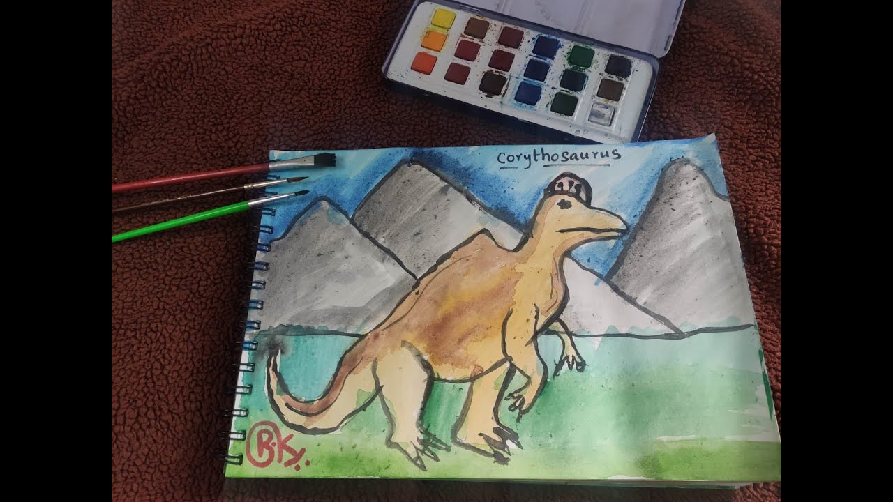 Dinosaurs drawing series for kids -29. corythosaurus - YouTube