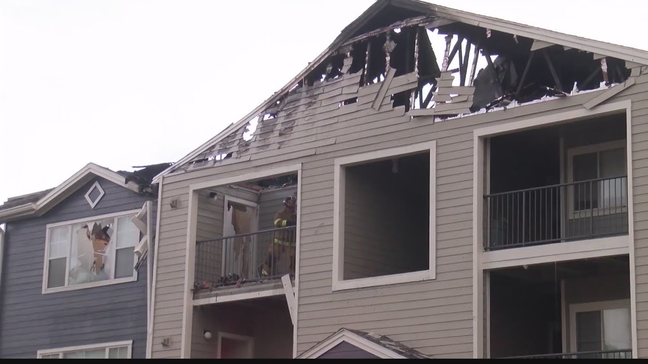 60 first responders fight "lightning caused" housing center fire - YouTube
