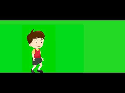 boy walking/green screen/chroma key