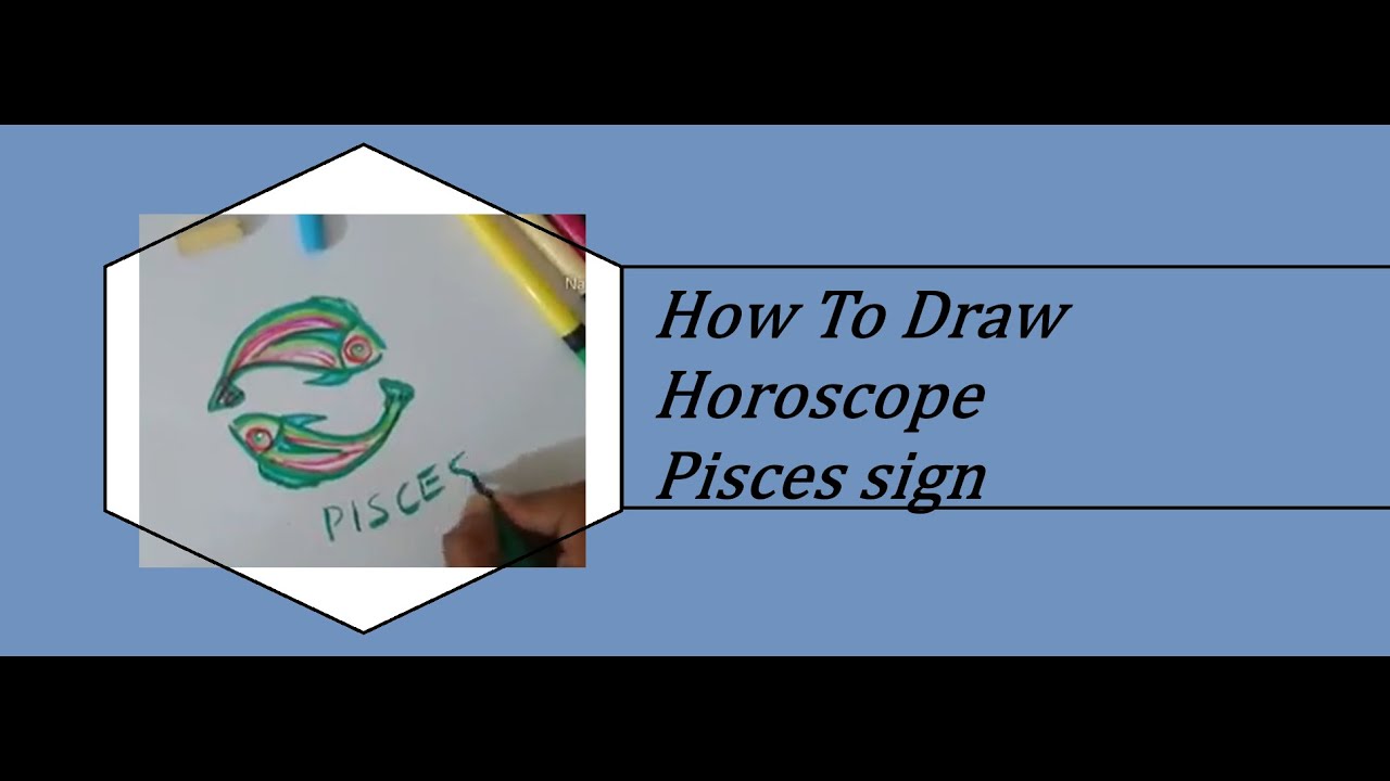 How To Draw Horoscope Pisces sign - YouTube