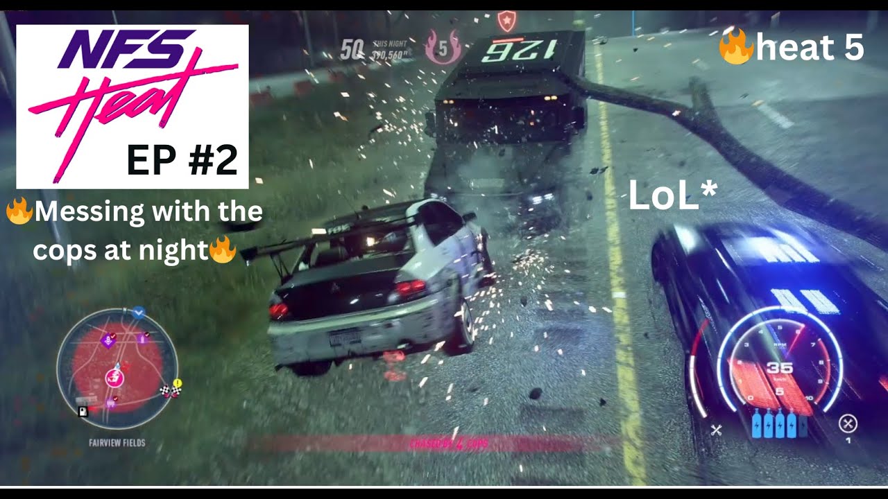 NFS Heat - Messing around with the cops at night 🌃🚓 (Heat 5 chase ...