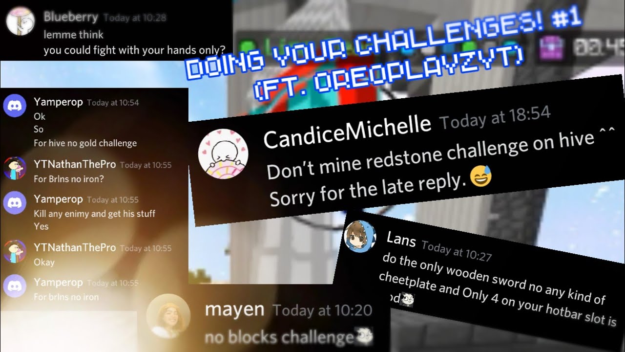 DOING YOUR CHALLENGES! Minecraft The Hive | Challenge Video (with ...