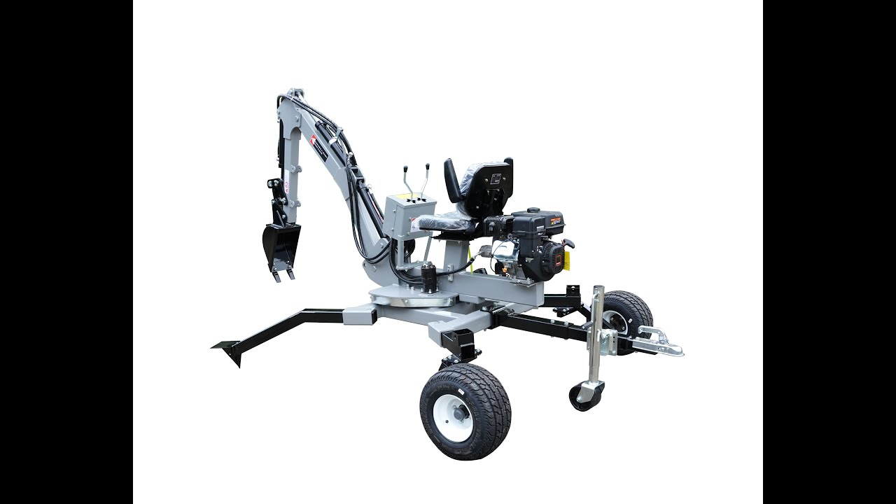 50mm or 2'' Towable mini excavator backhoe digger jokey wheel working ...