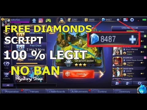 FREE DIAMONDS SCRIPT - Mobile Legends How To get Free Diamonds - YouTube