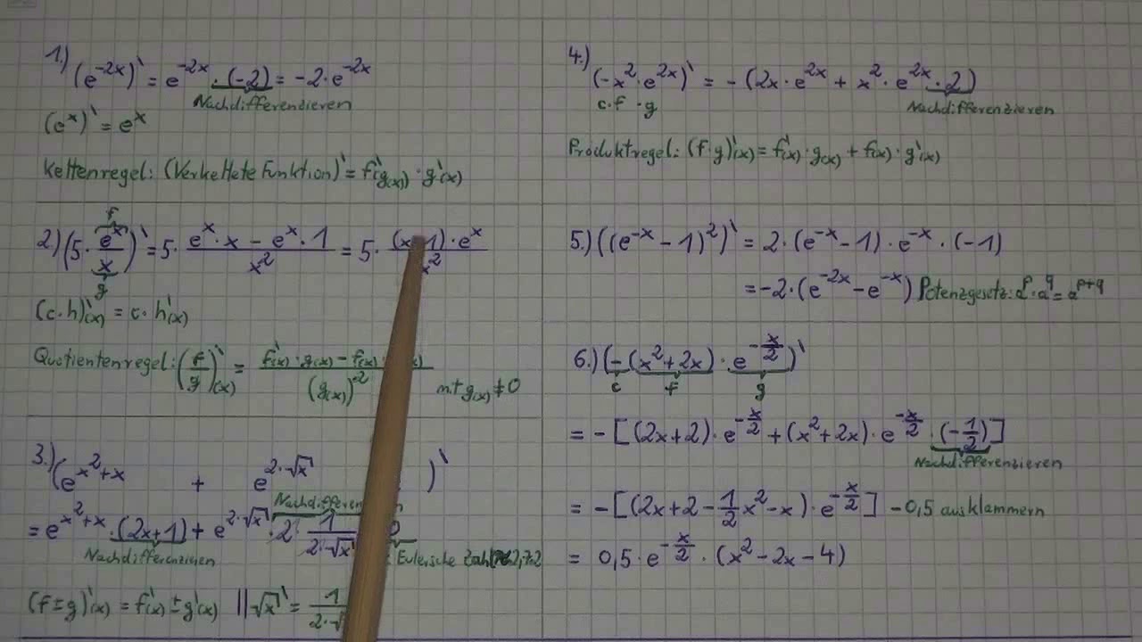Ableitung natürliche Exponentialfunktion (e Funktion) Aufgabe 3 - YouTube