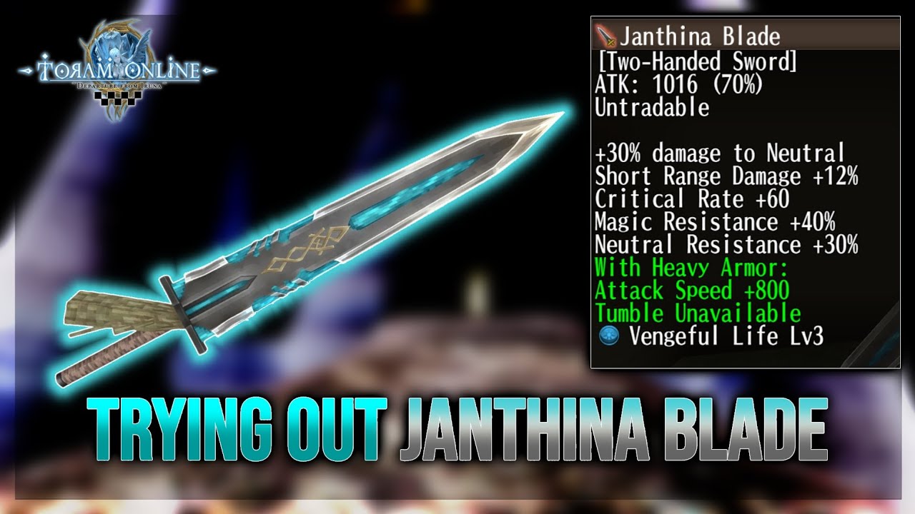 Toram Online | Trying Out Janthina Blade! (Before & After Adding ...
