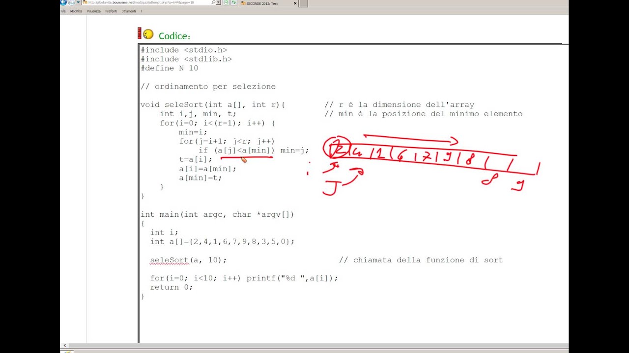 Ordinamento per selezione - YouTube