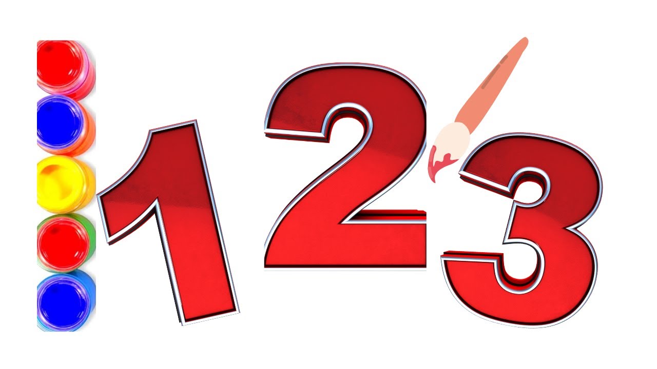 Learn 1234,one two three four, paint colors #toddlers #kidssong # ...