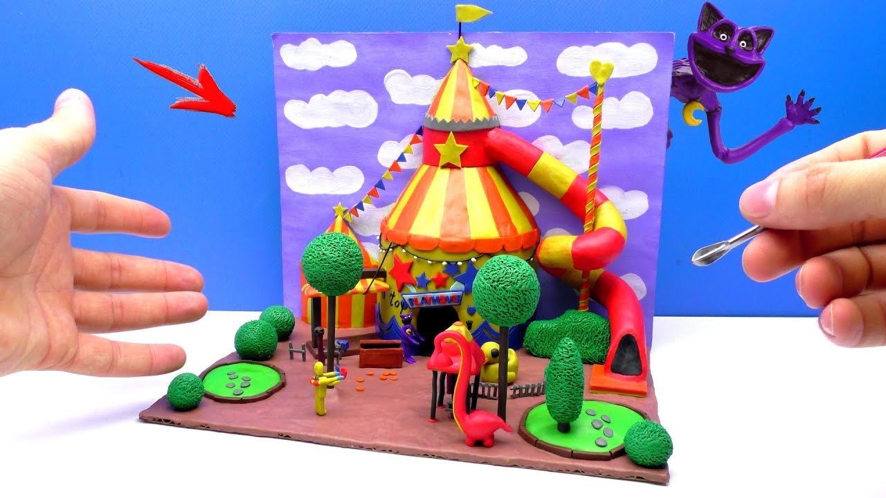 Making Playhouse Poppy Playtime 3 with Clay Sculpting Diorama - YouTube